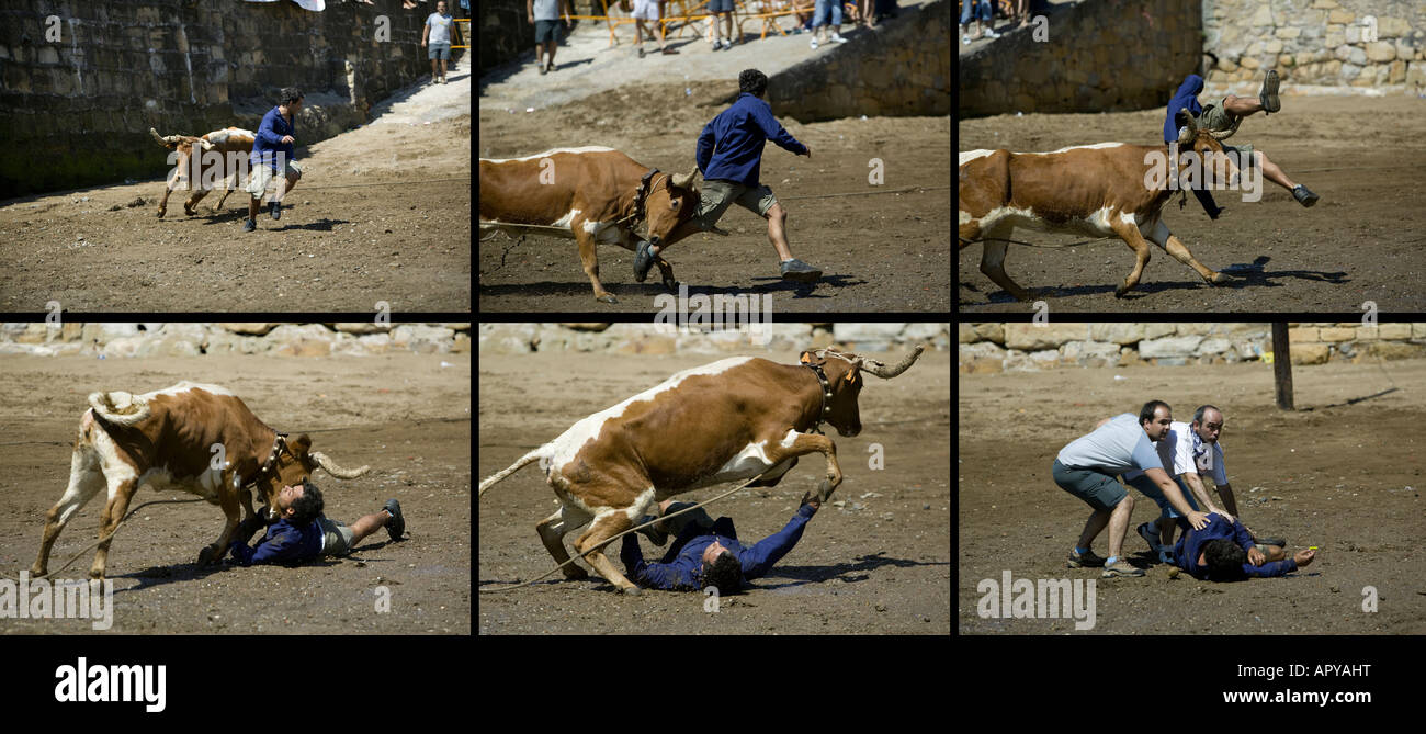 Bull chasing man hi-res stock photography and images - Alamy