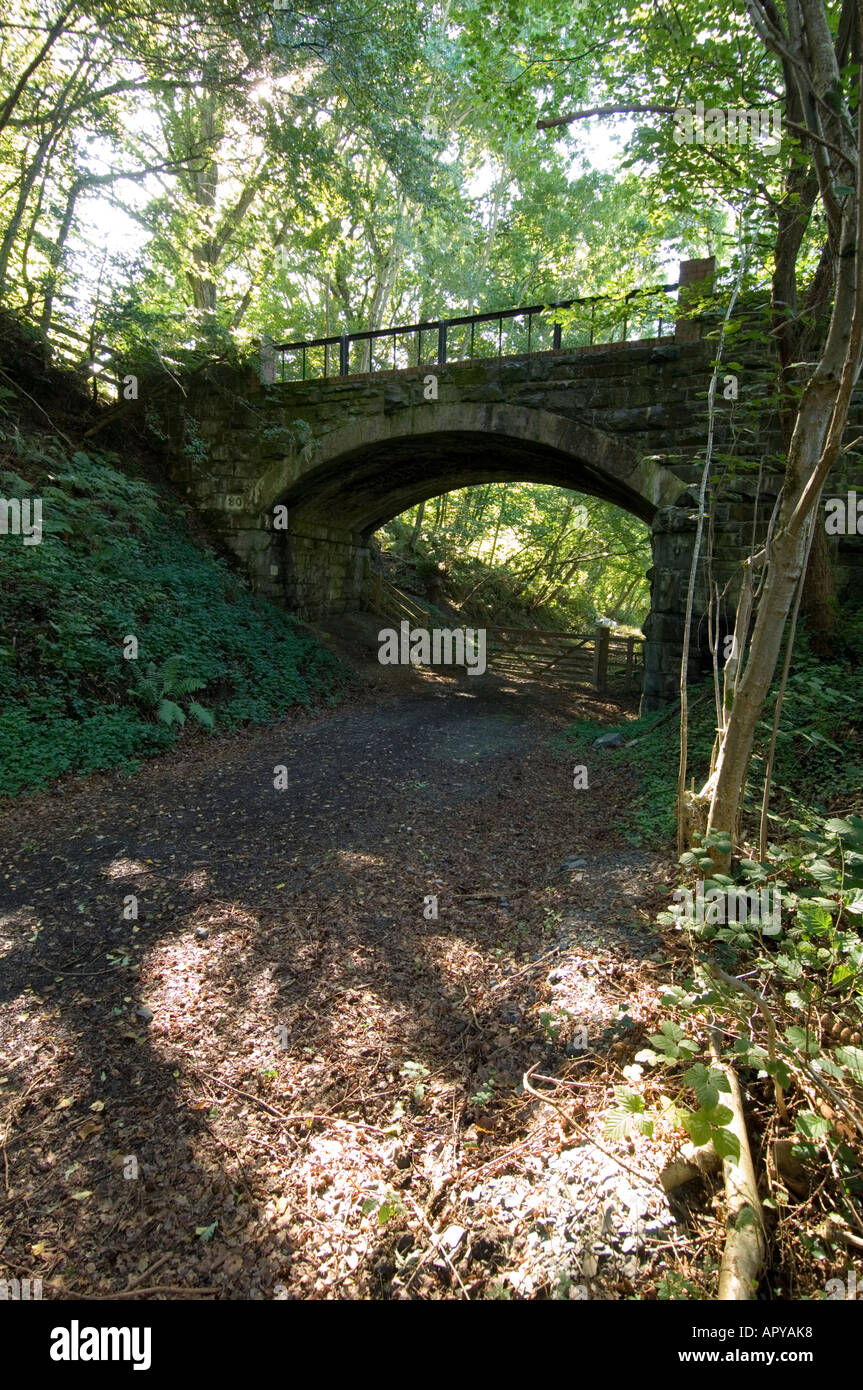 The old disused railway line near Trawscoed Ceredigion, now the Ystwyth ...