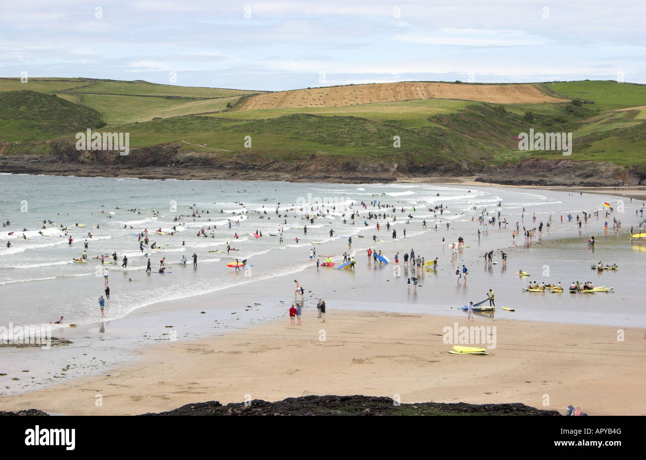 Polzeath Bay Beach Stock Photo - Alamy