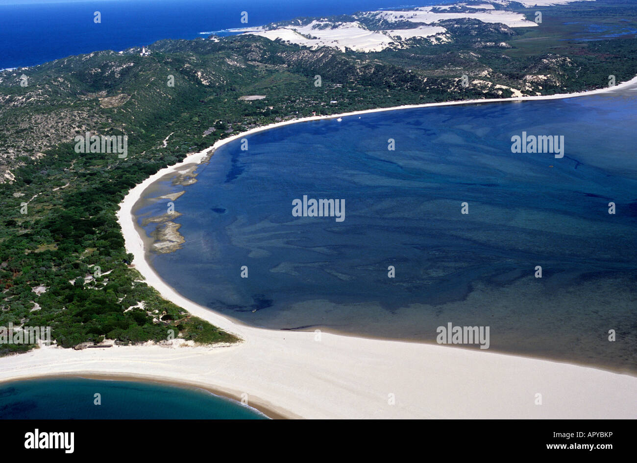 An aerial view of Bazaruto Island, one of a chain of islands that make ...