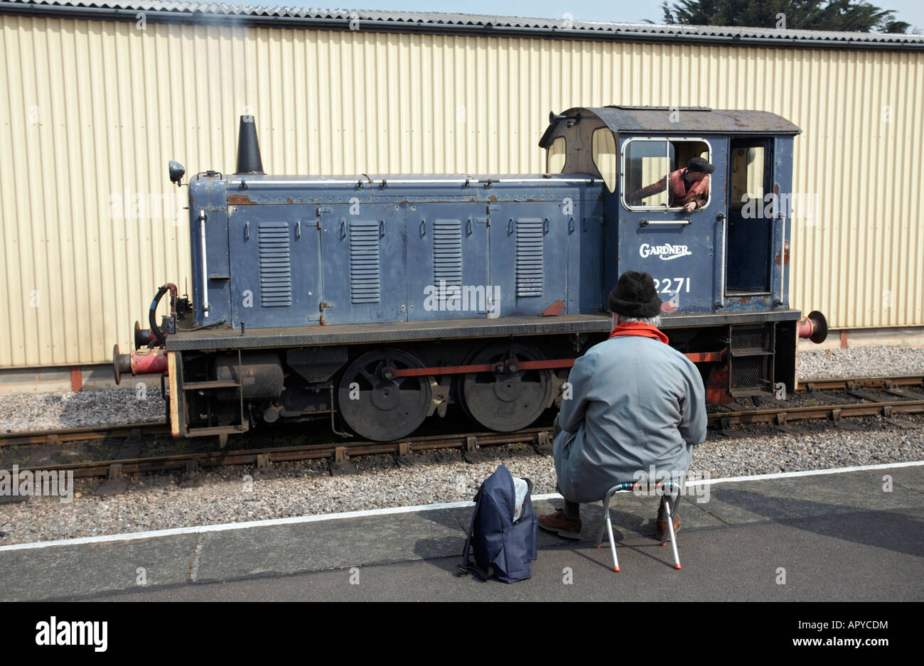 Sat on the platform watching the engines at Minehead Railway Station ...