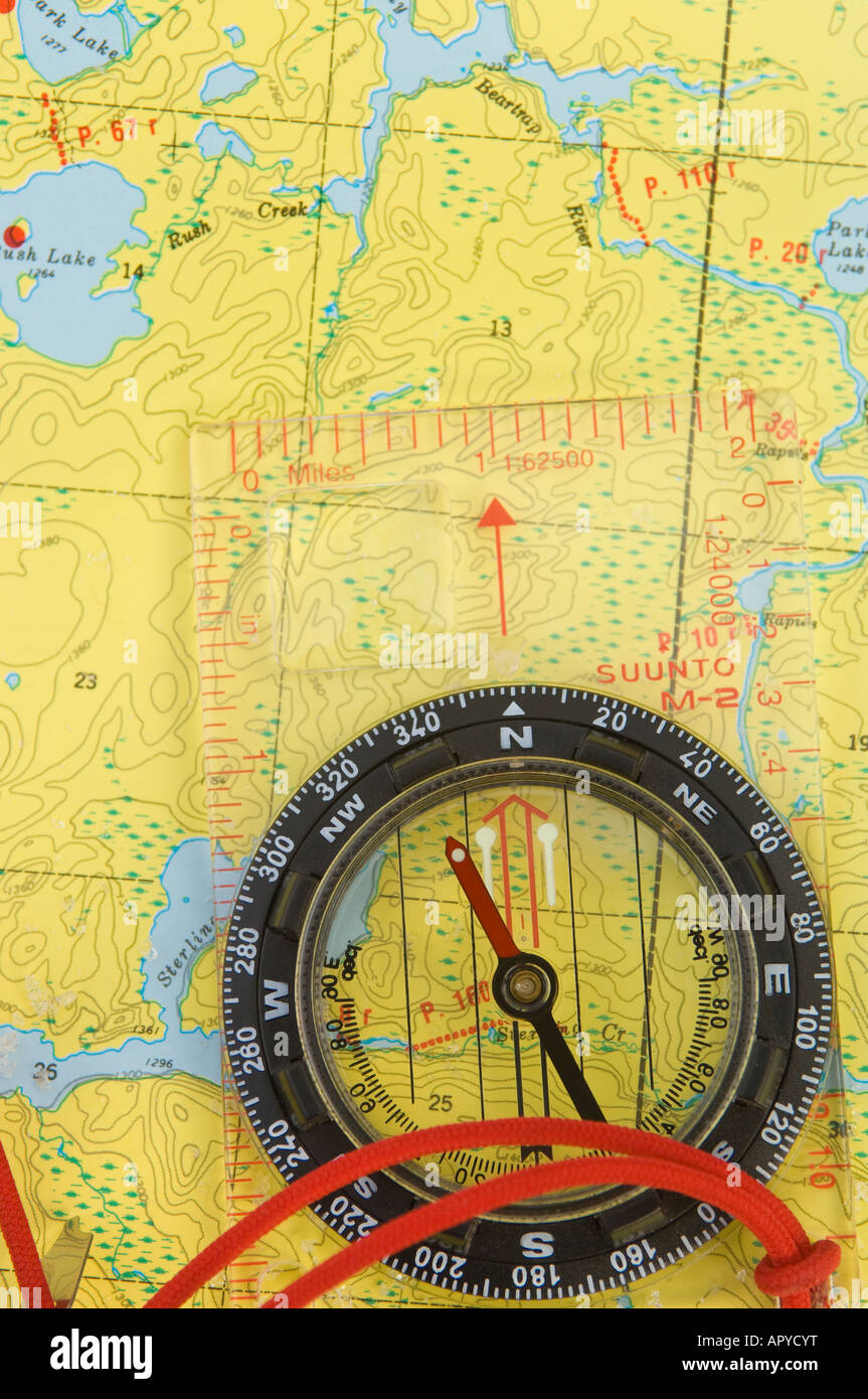 Map of boundary waters canoe area hi-res stock photography and images ...