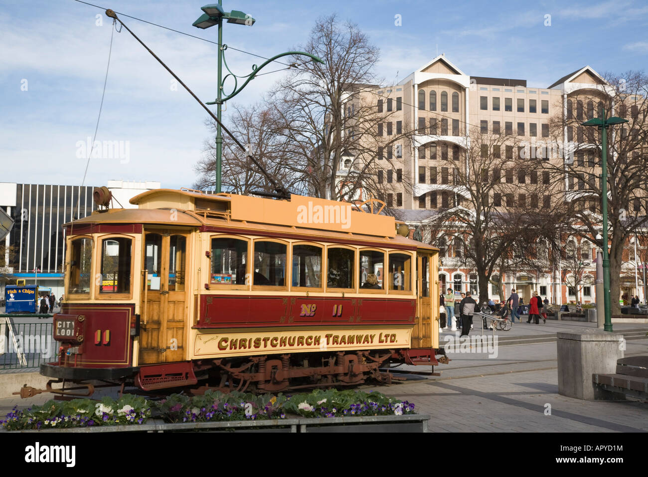 City Loop red tram in Cathedral Square giving sightseeing tours to ...