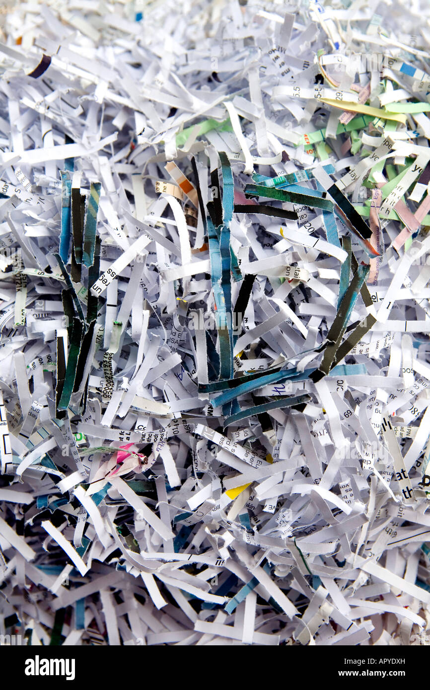 Pile of Shredded Paper Documentation with the Letters ID arranged by ...