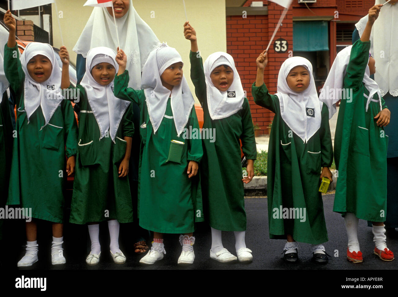Malay ethnicity, girls, students, schoolchildren, madrasa school ...