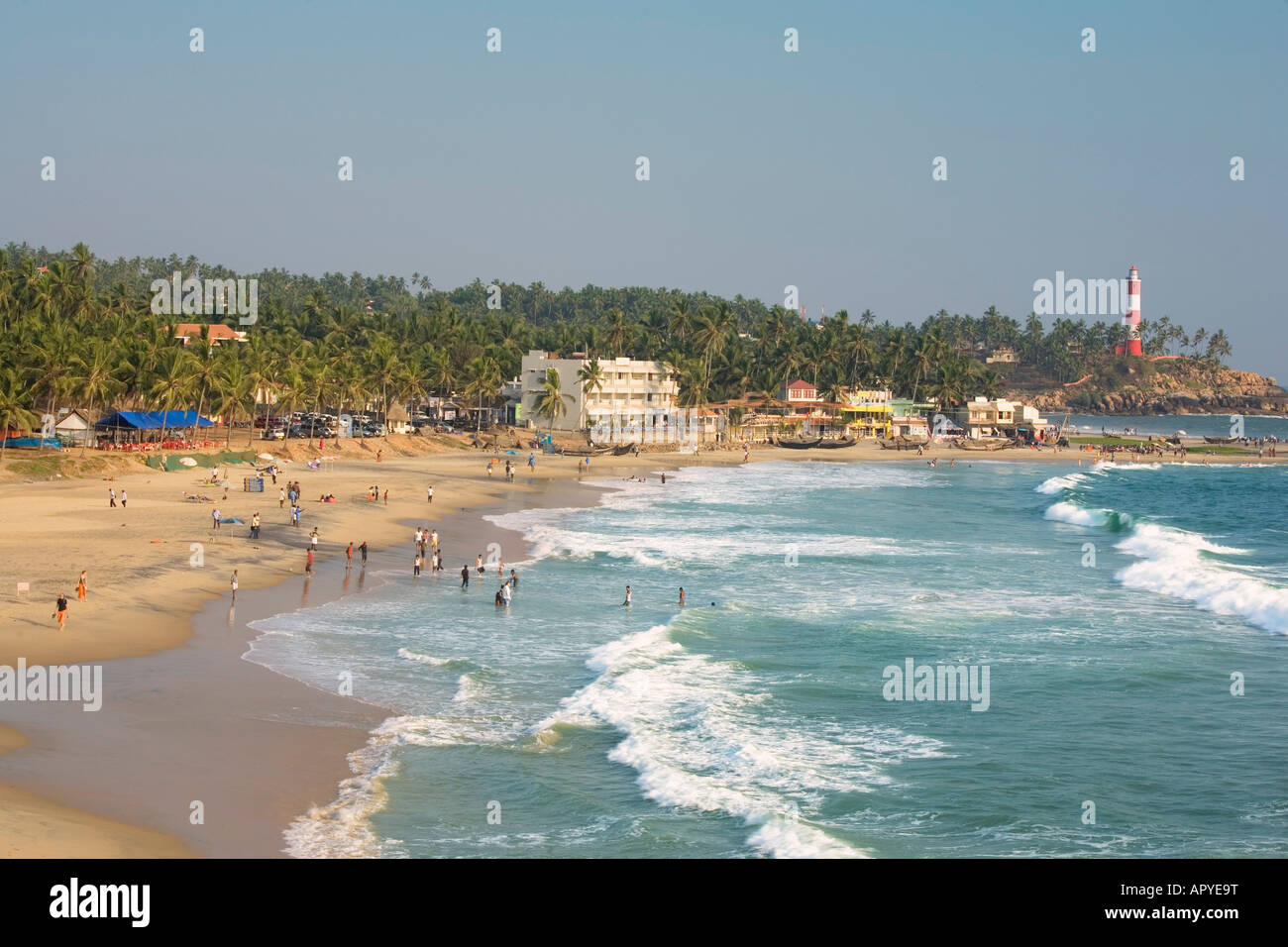 INDIA KERALA KOVALAM HAWAH AND LIGHTHOUSE BEACH Stock Photo - Alamy