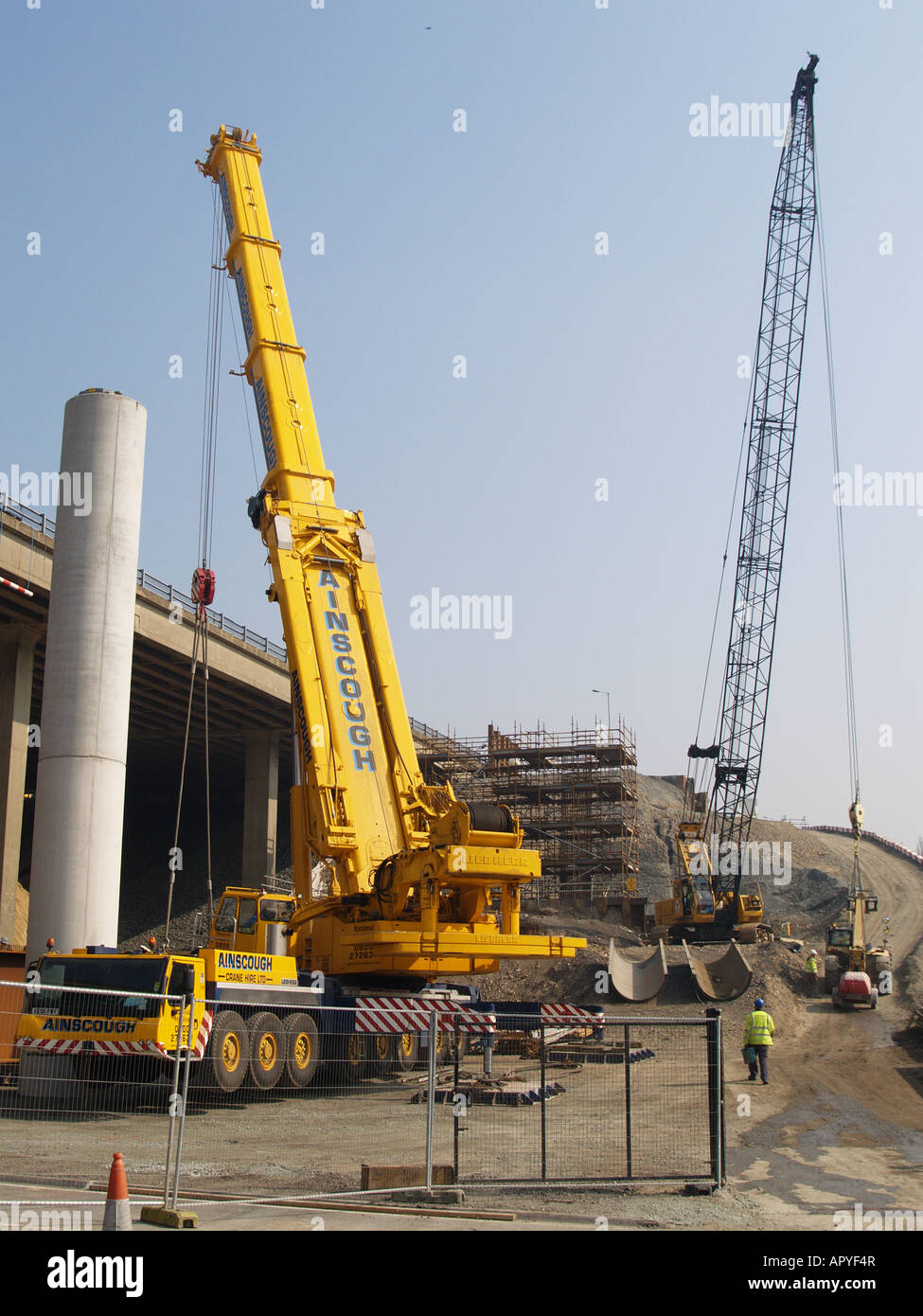 concrete posts road construction a2 m25 upgrade Stock Photo - Alamy
