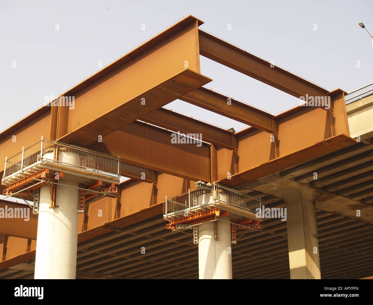 girders road construction site a2 m25 upgrade Stock Photo - Alamy