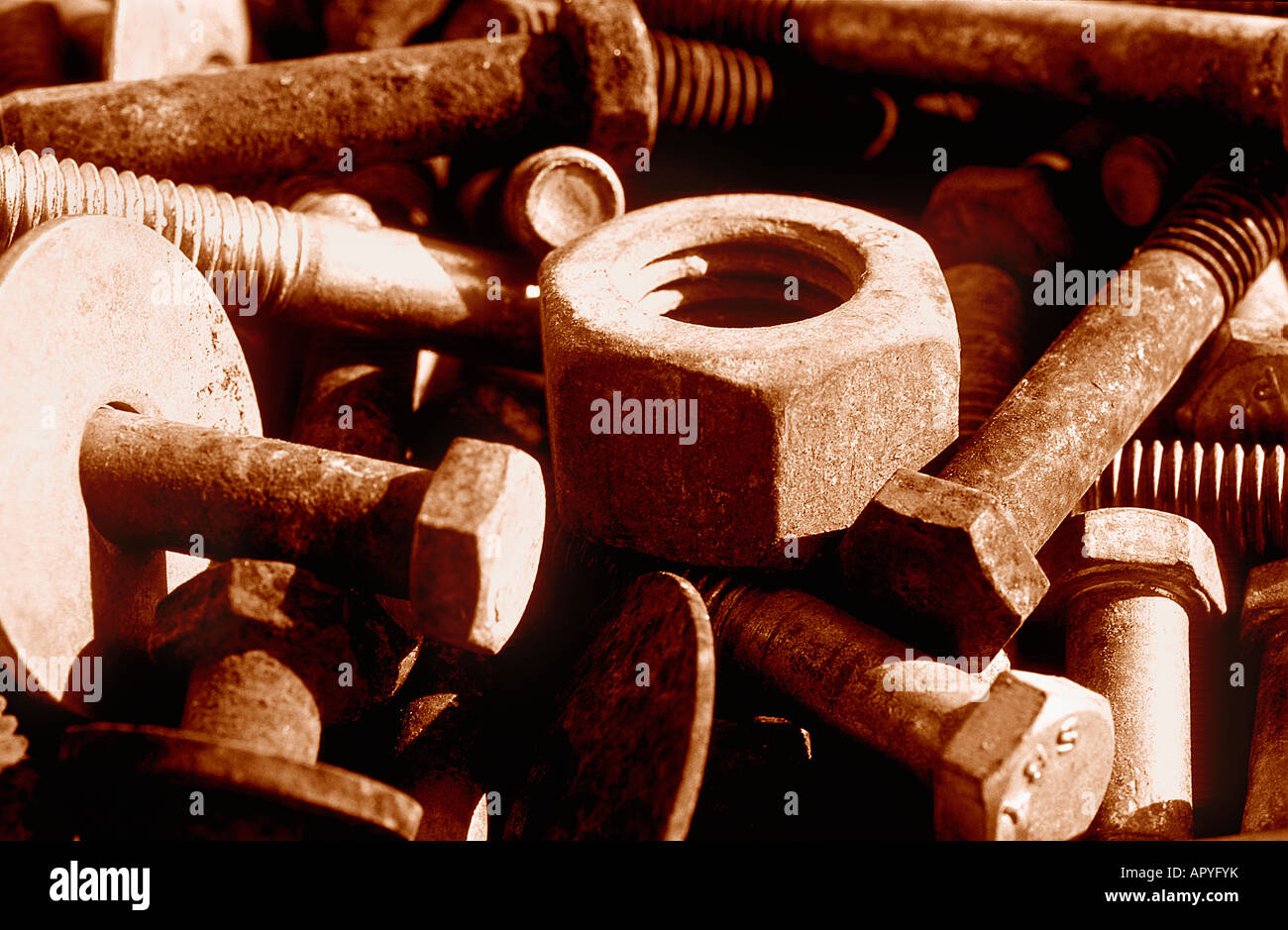 Rusty Nuts and Bolts Stock Photo - Alamy