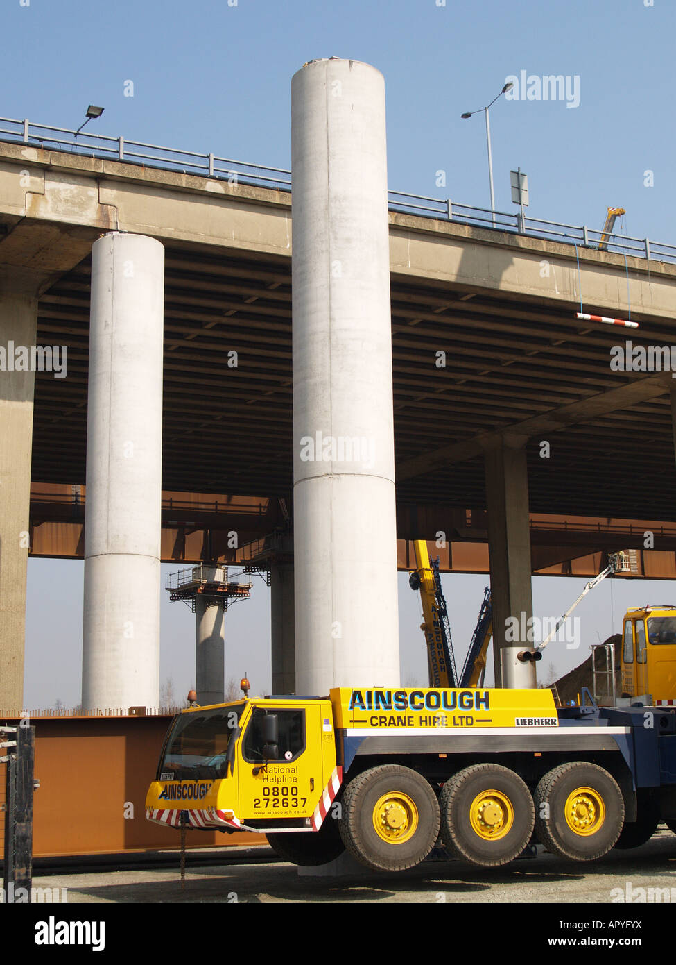 concrete posts road construction a2 m25 upgrade Stock Photo - Alamy