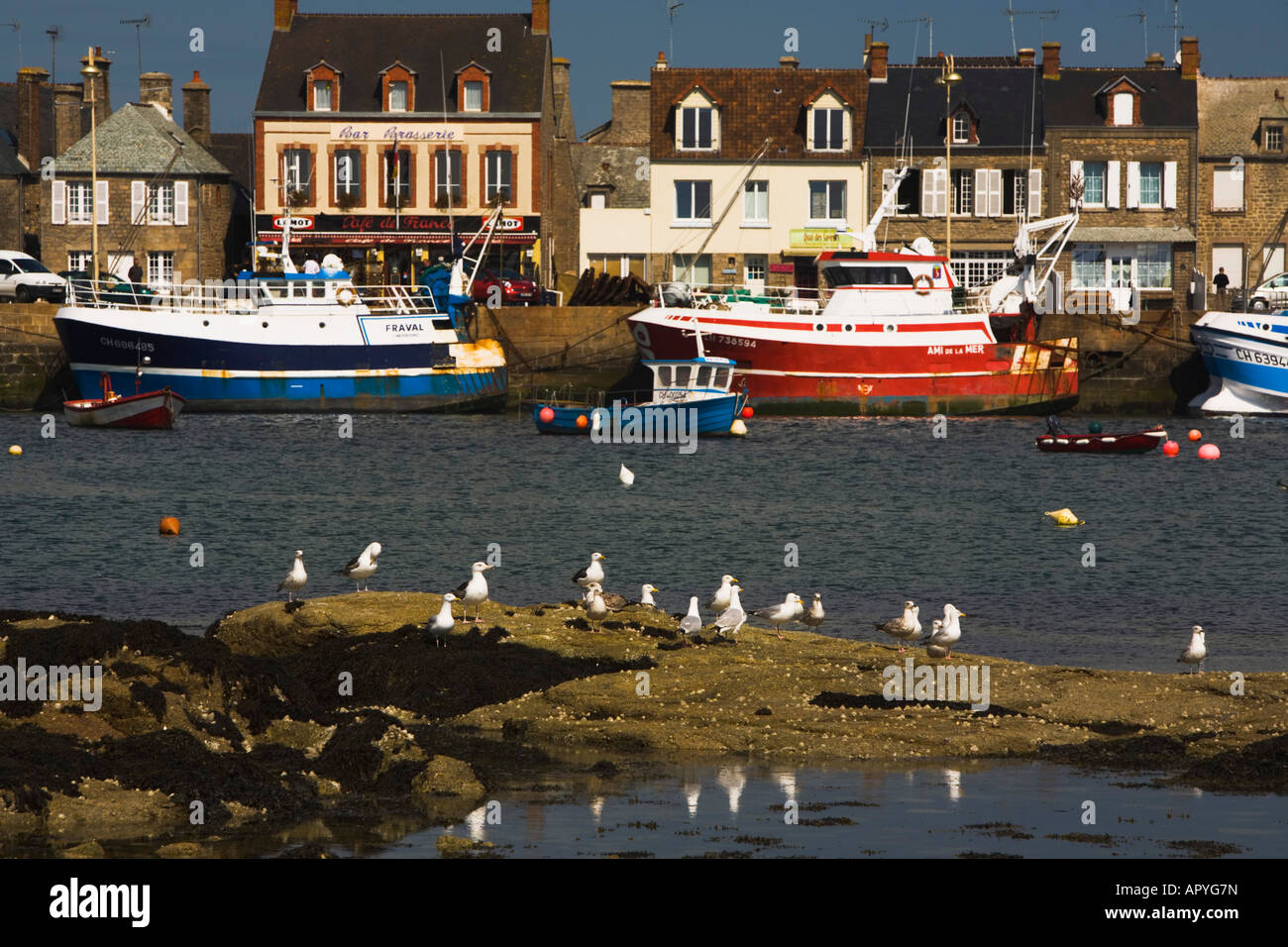 Fishing boats at Barfleur Manche Normandy France Stock Photo - Alamy