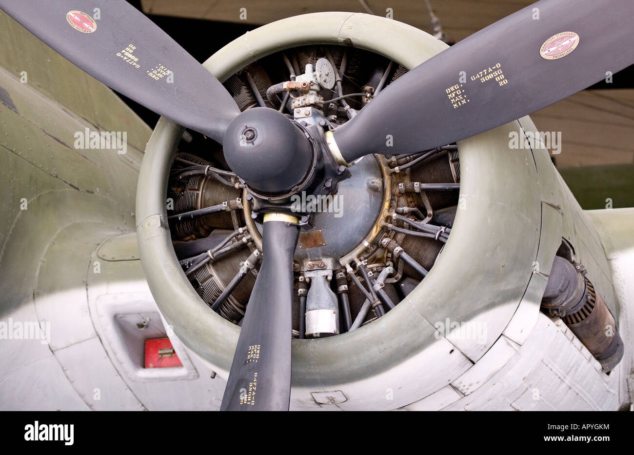 Propellor and Engine from the Boeing B-17G Flying Fortress Stock Photo ...