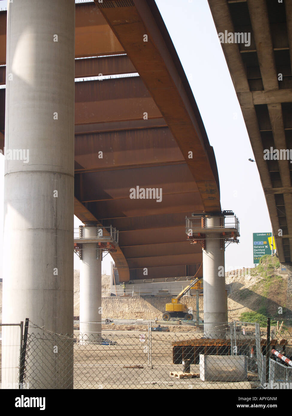 girders road construction site a2 m25 upgrade Stock Photo - Alamy