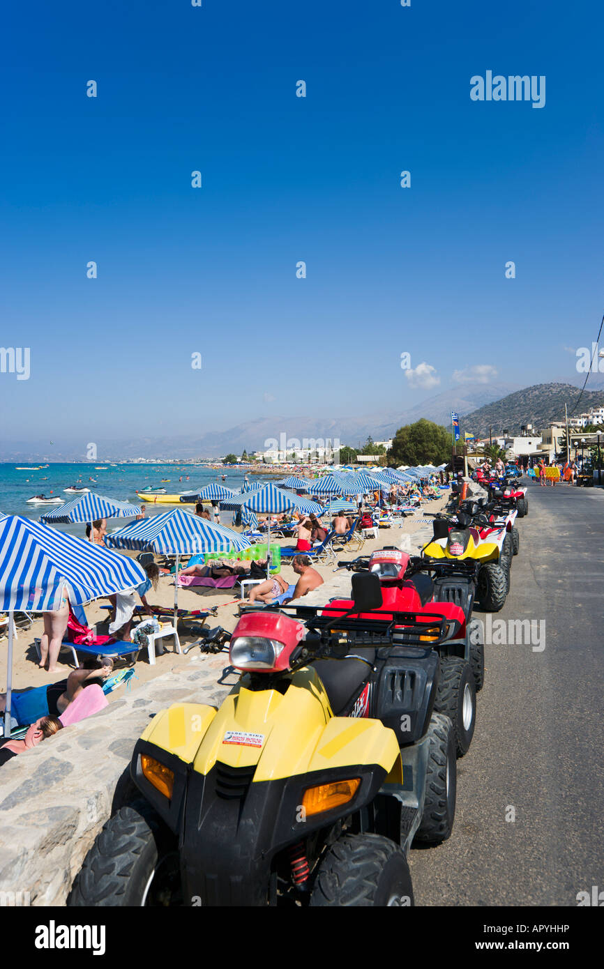 Beach and Quad Bike Rental, Stalis, North Coast, Crete ,Greece Stock ...