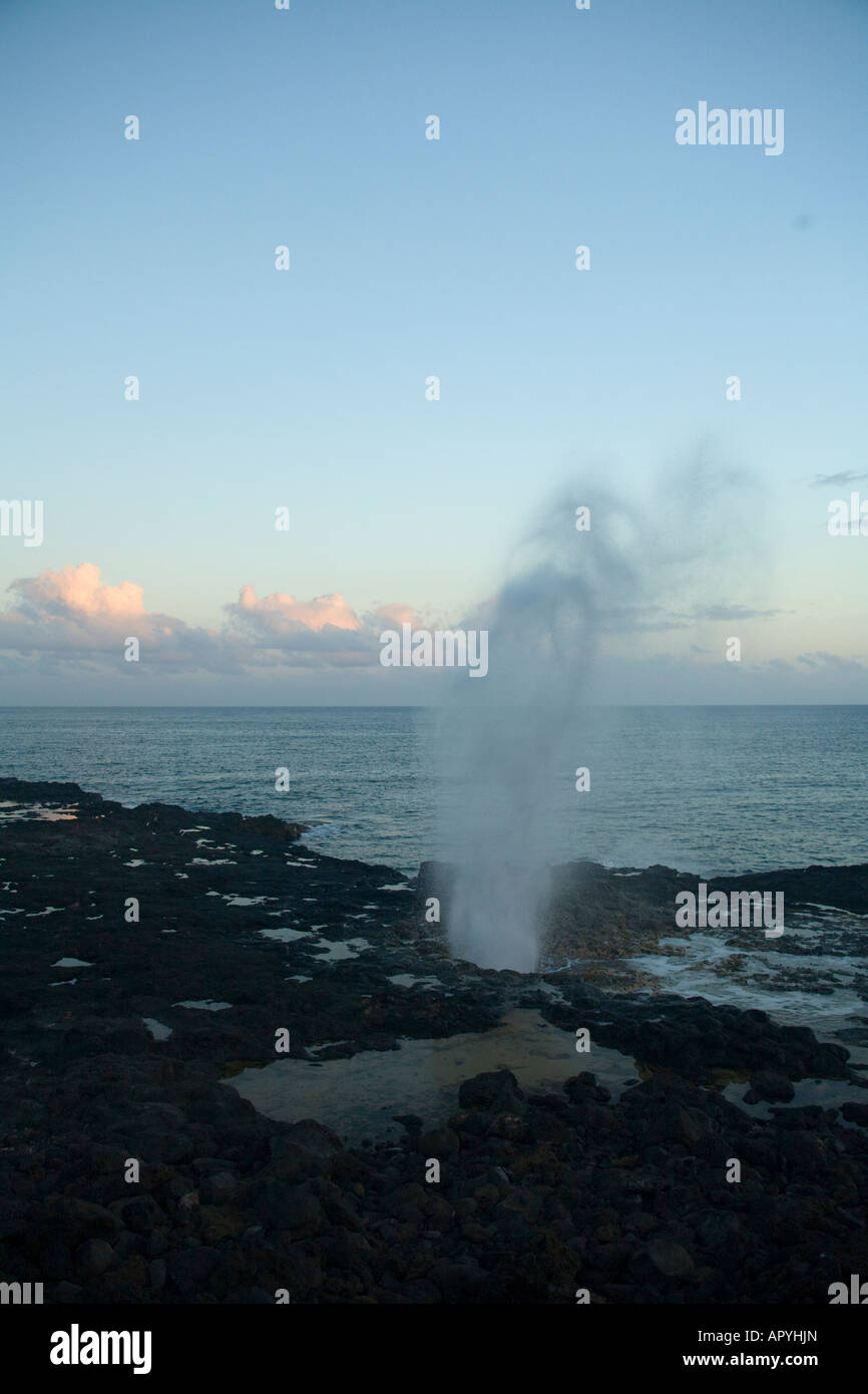 Kauai, Hawaii; Spouting Hole Blowhole Stock Photo - Alamy