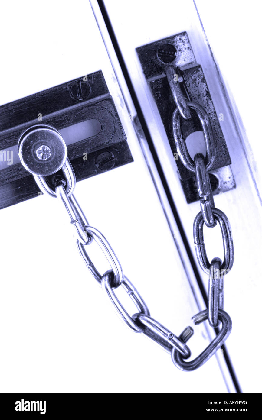 Locked door chain lock hi-res stock photography and images - Alamy