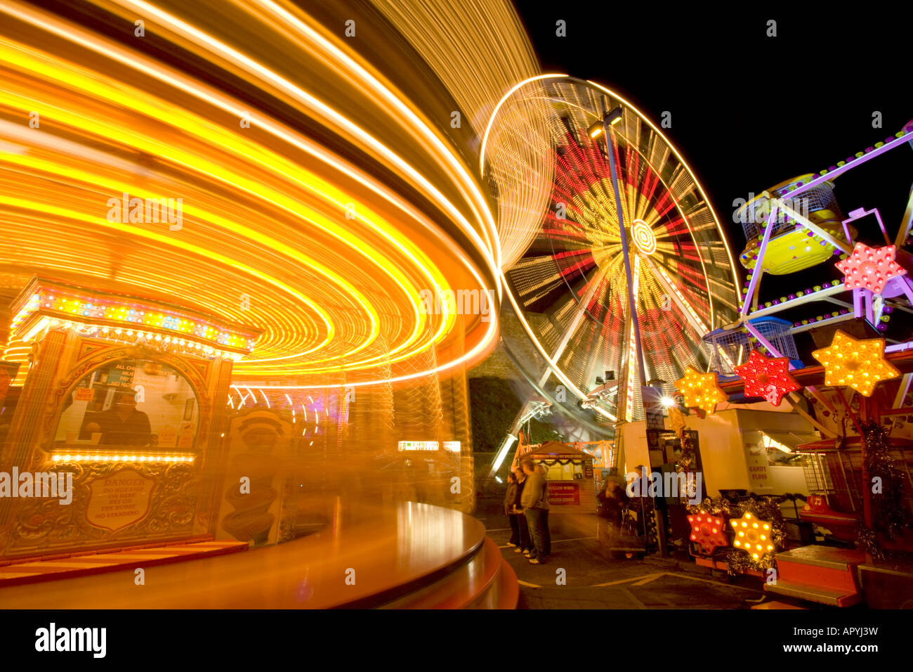 Lincoln Christmas Market with fun fair Stock Photo - Alamy