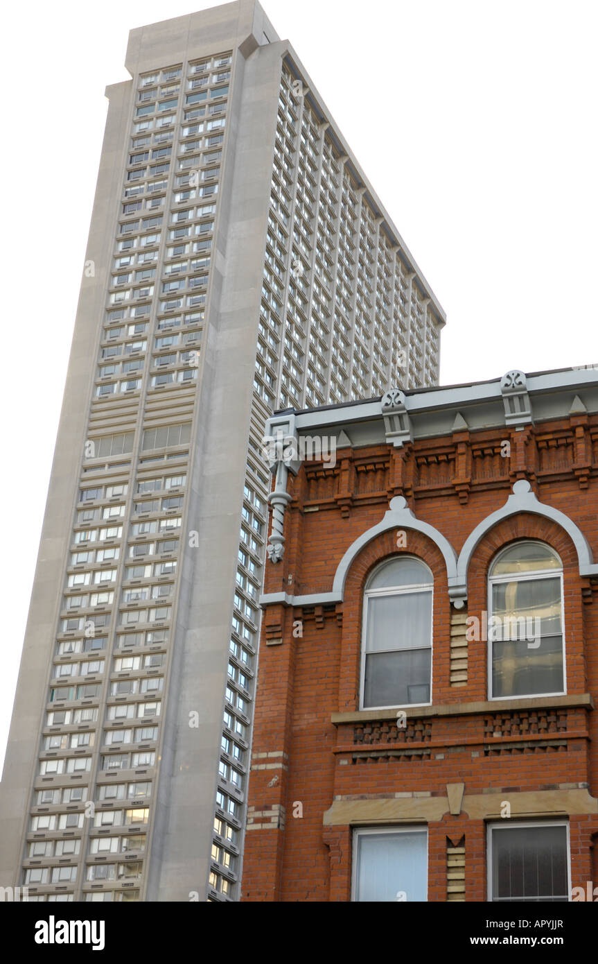 Old and a new high-rise building Stock Photo - Alamy
