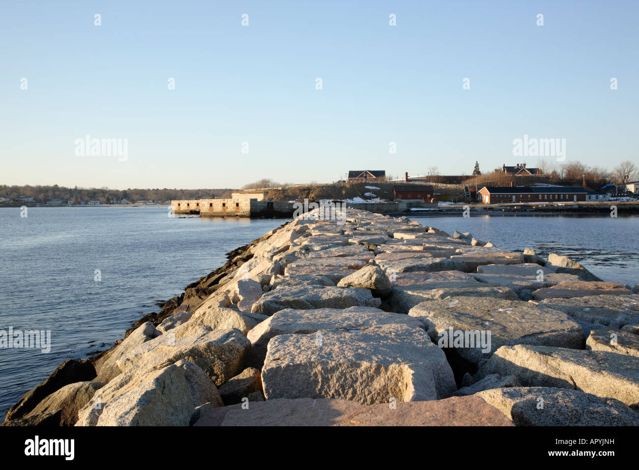 Fort Preble during the winter months Located in South Portland Maine ...