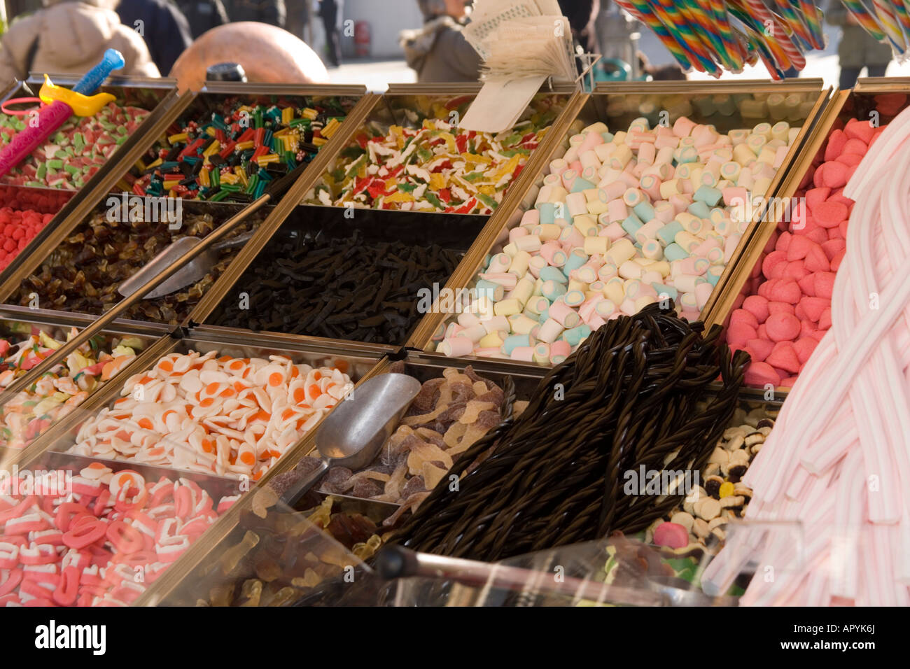 Stall selling sweets in central Venice during the Carnival, Italy Stock ...