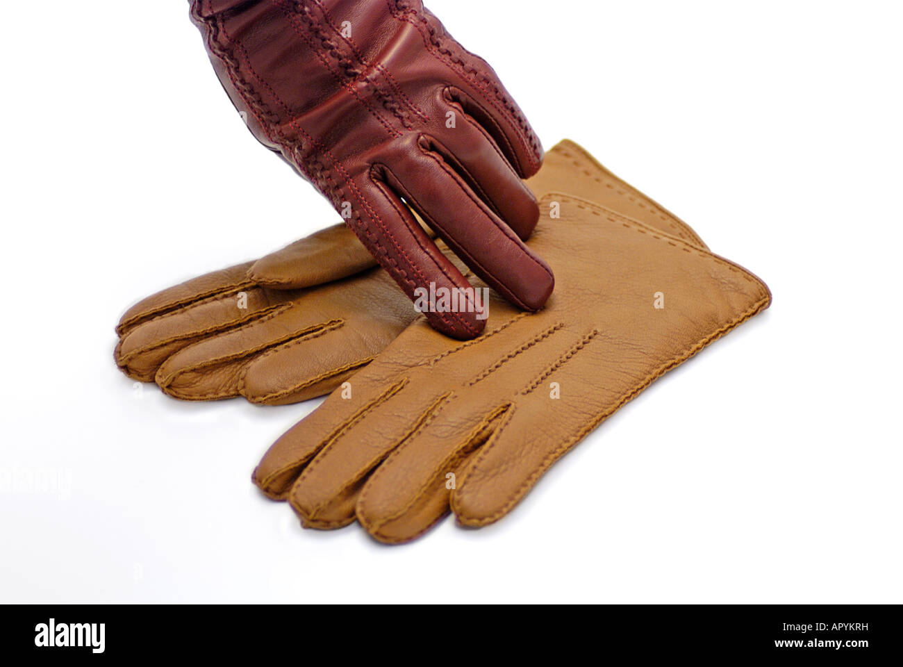 Leather glove hand hi-res stock photography and images - Alamy