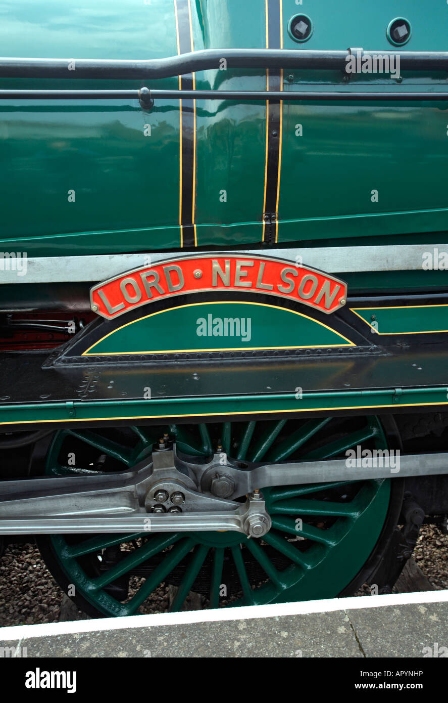 Close up of the Southern Railway locomotive No 850, Lord Nelson Stock ...