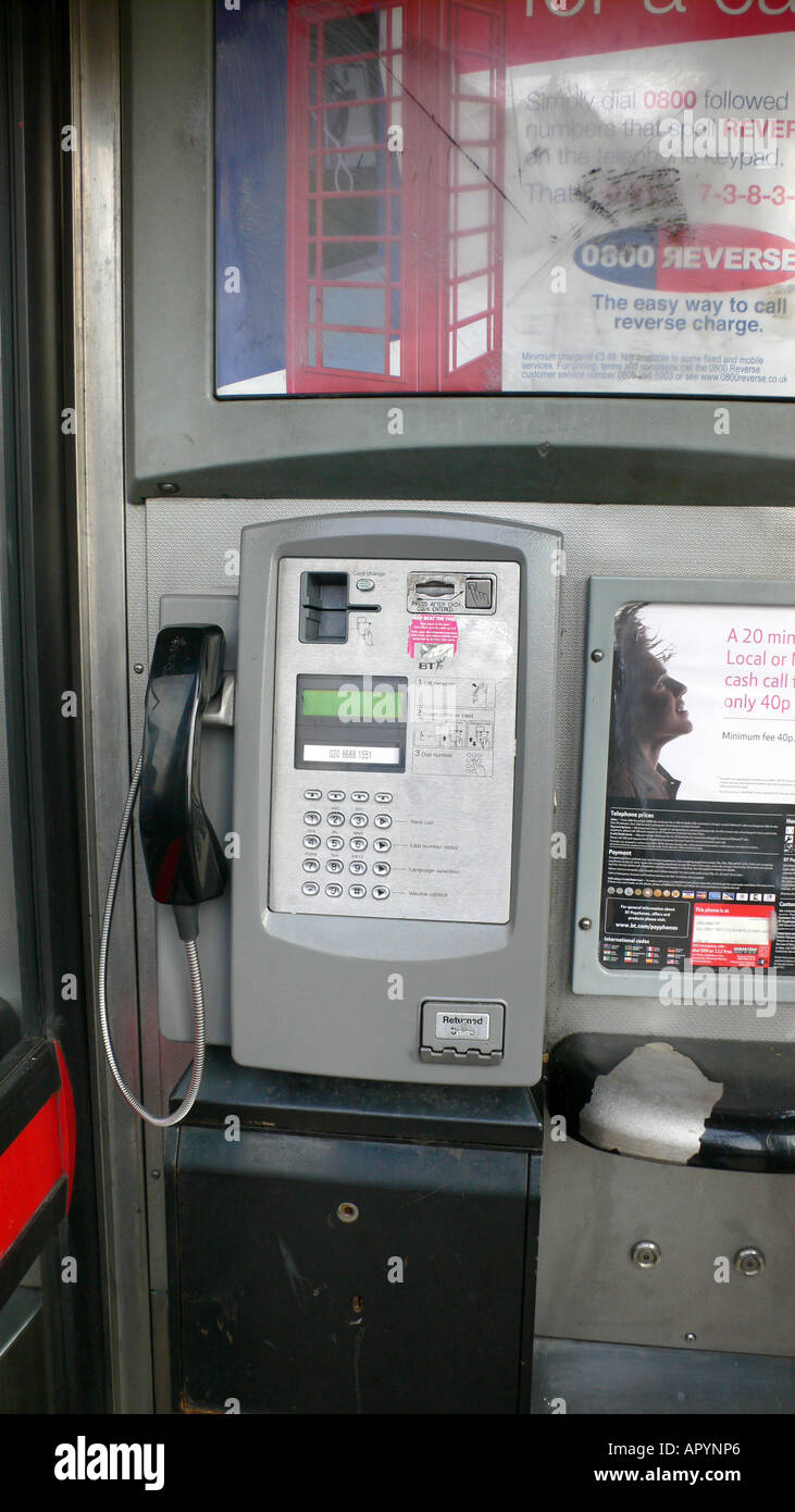Interior of Modern Telephone Box Stock Photo - Alamy