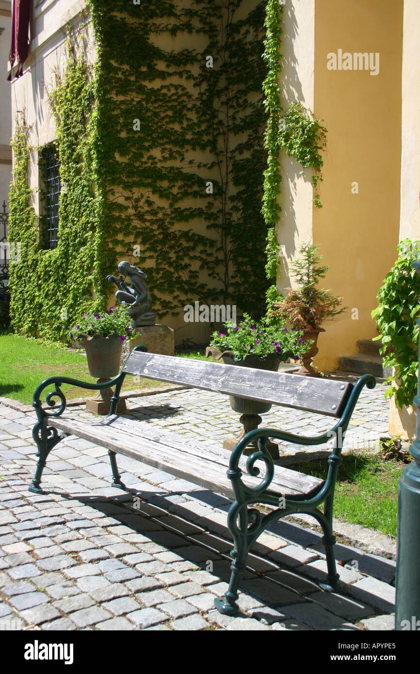 Park bench scene Prague Czech Republic Stock Photo - Alamy