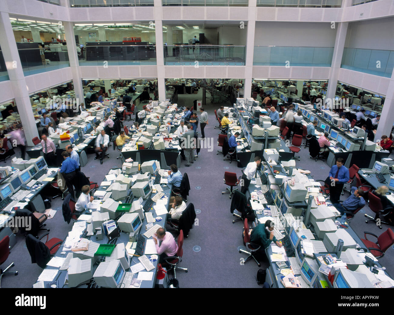 Financial Dealing Room in the City of London Stock Photo - Alamy