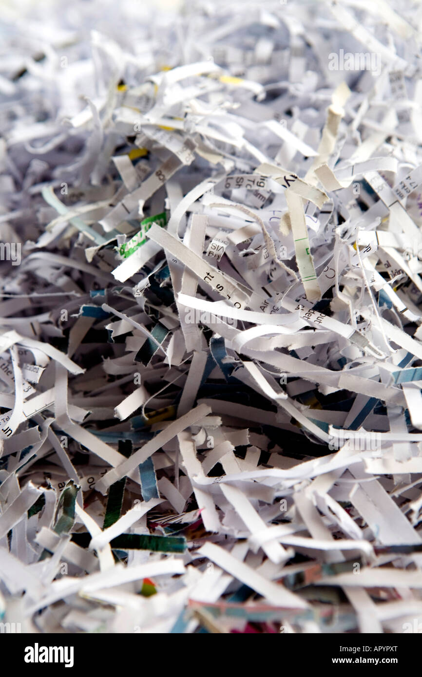 Pile of Shredded Paper Documentation Stock Photo - Alamy
