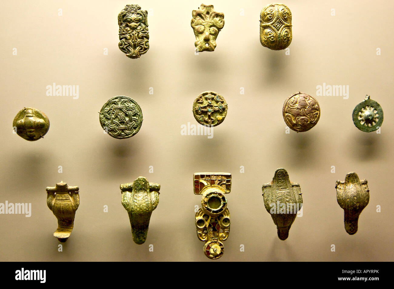 Old pins and buttons from year 600 Stock Photo - Alamy