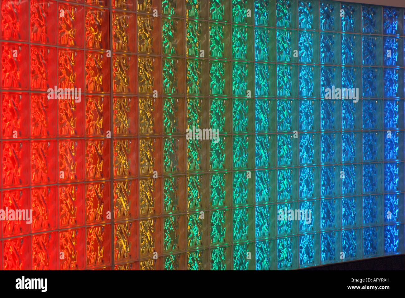 Glass block rainbow of color Stock Photo - Alamy