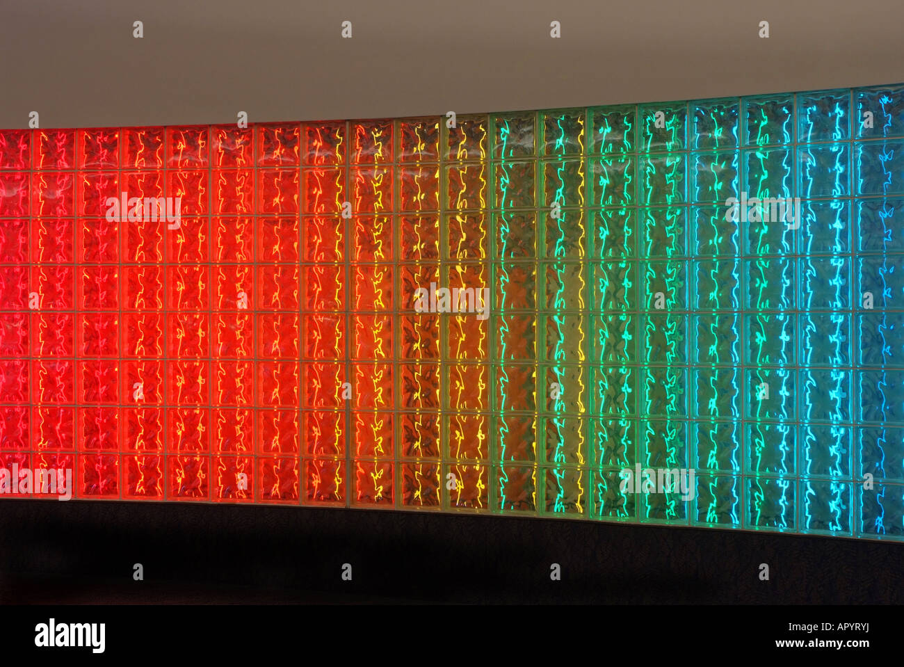 Glass block rainbow of color Stock Photo - Alamy