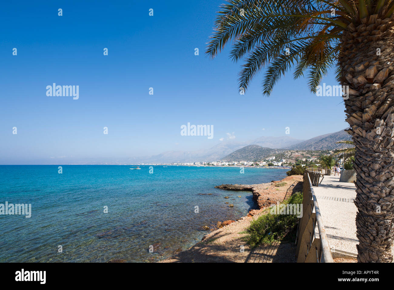 Seafront Promenade, Stalis, North Coast, Crete, Greece Stock Photo - Alamy