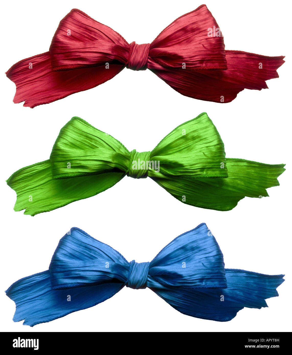 Three colorful ribbon isolated on white background Stock Photo - Alamy