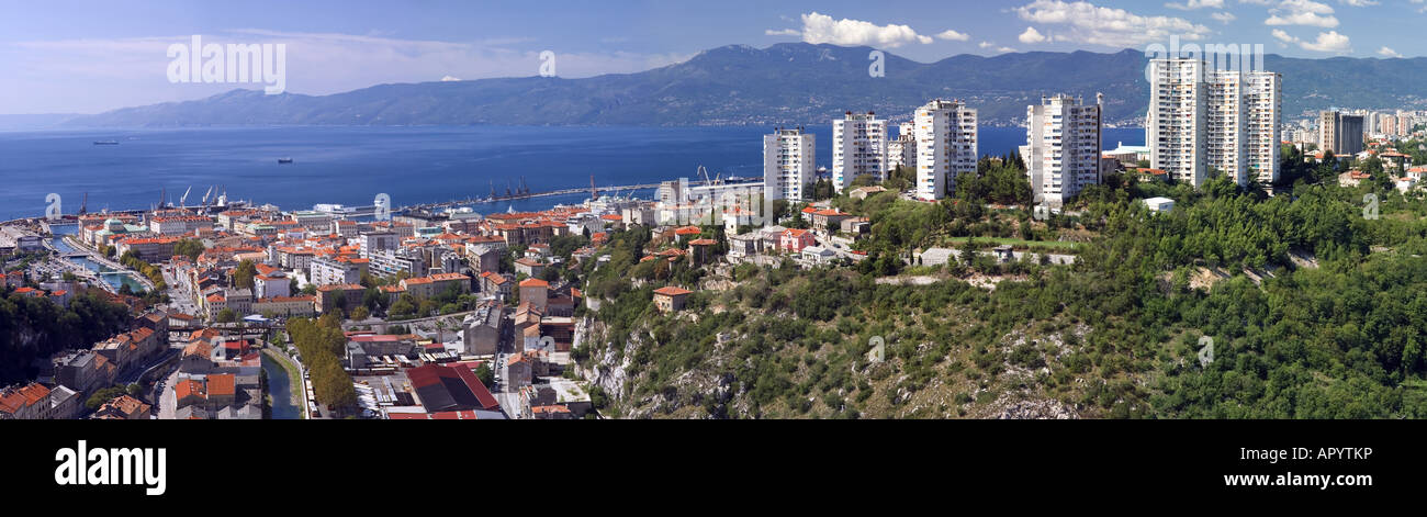 Panoramic view of Croatian town Rijeka from hill Stock Photo - Alamy