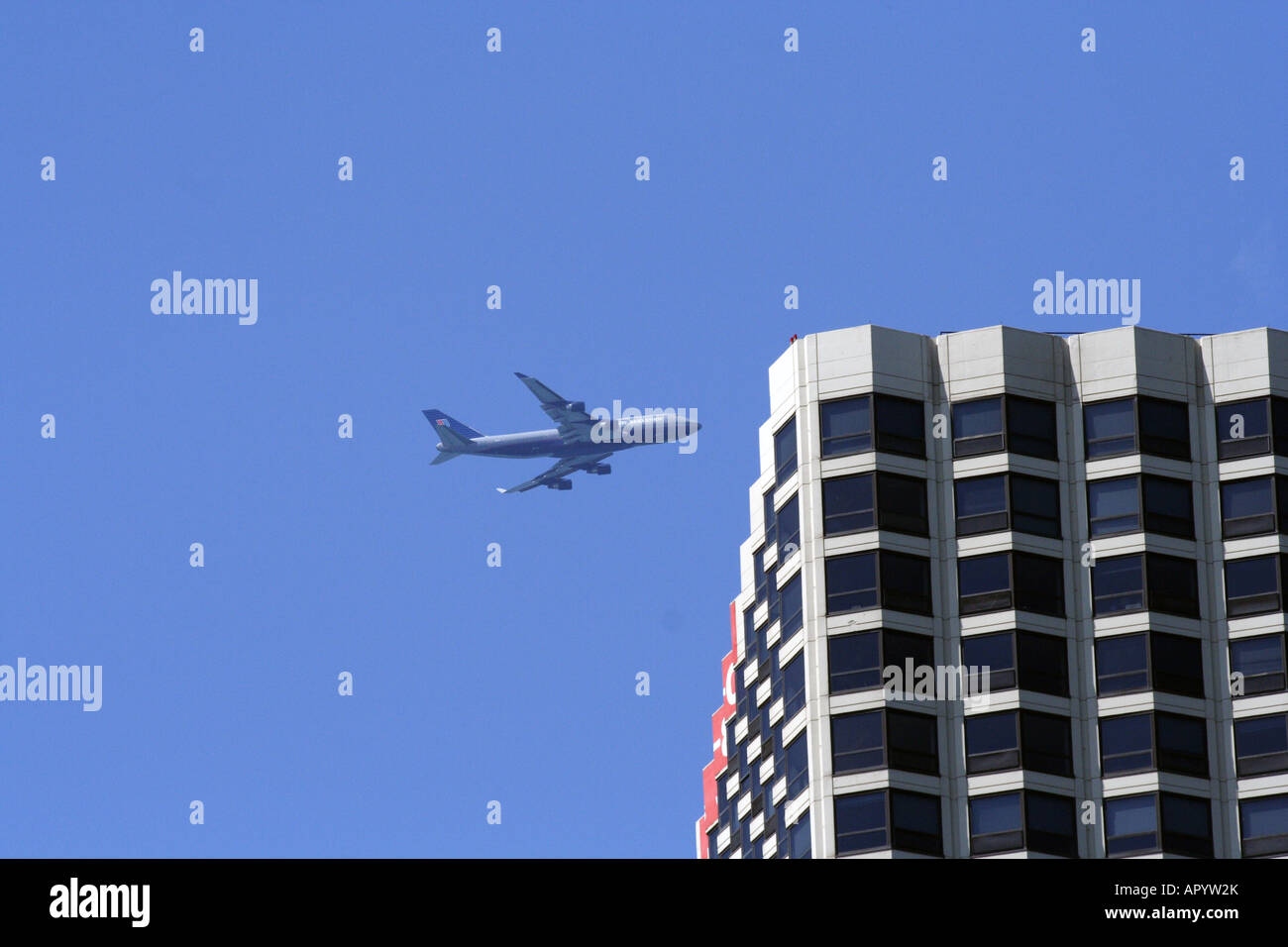 Chicago Buildings Architecture. Airplane in the sky Stock Photo - Alamy