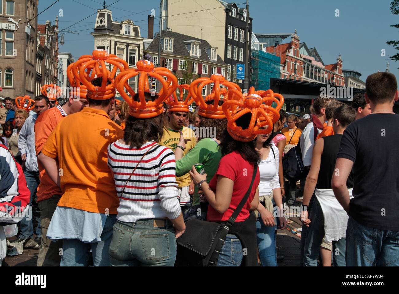 Queens Day celebrations Amsterdam Holland The Netherlands Stock Photo ...