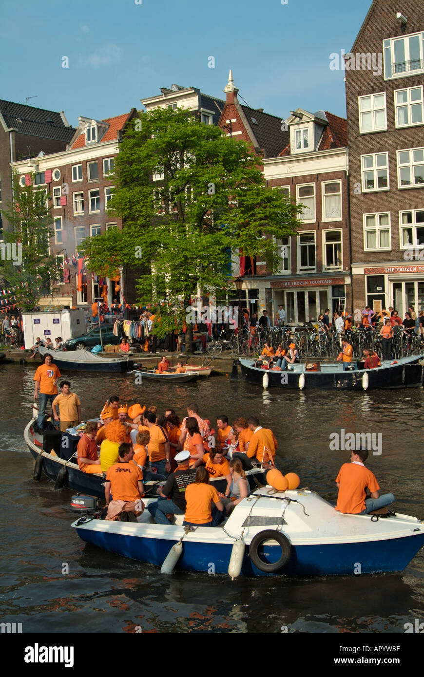 Queens Day celebrations Amsterdam Holland The Netherlands Stock Photo ...