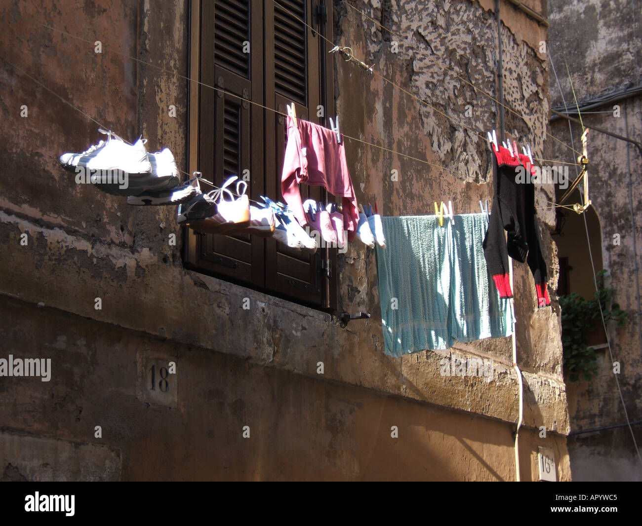 washing line in civita castellana, italy Stock Photo - Alamy