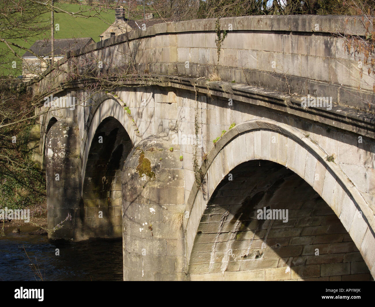 calver bridge arches peak district Stock Photo - Alamy