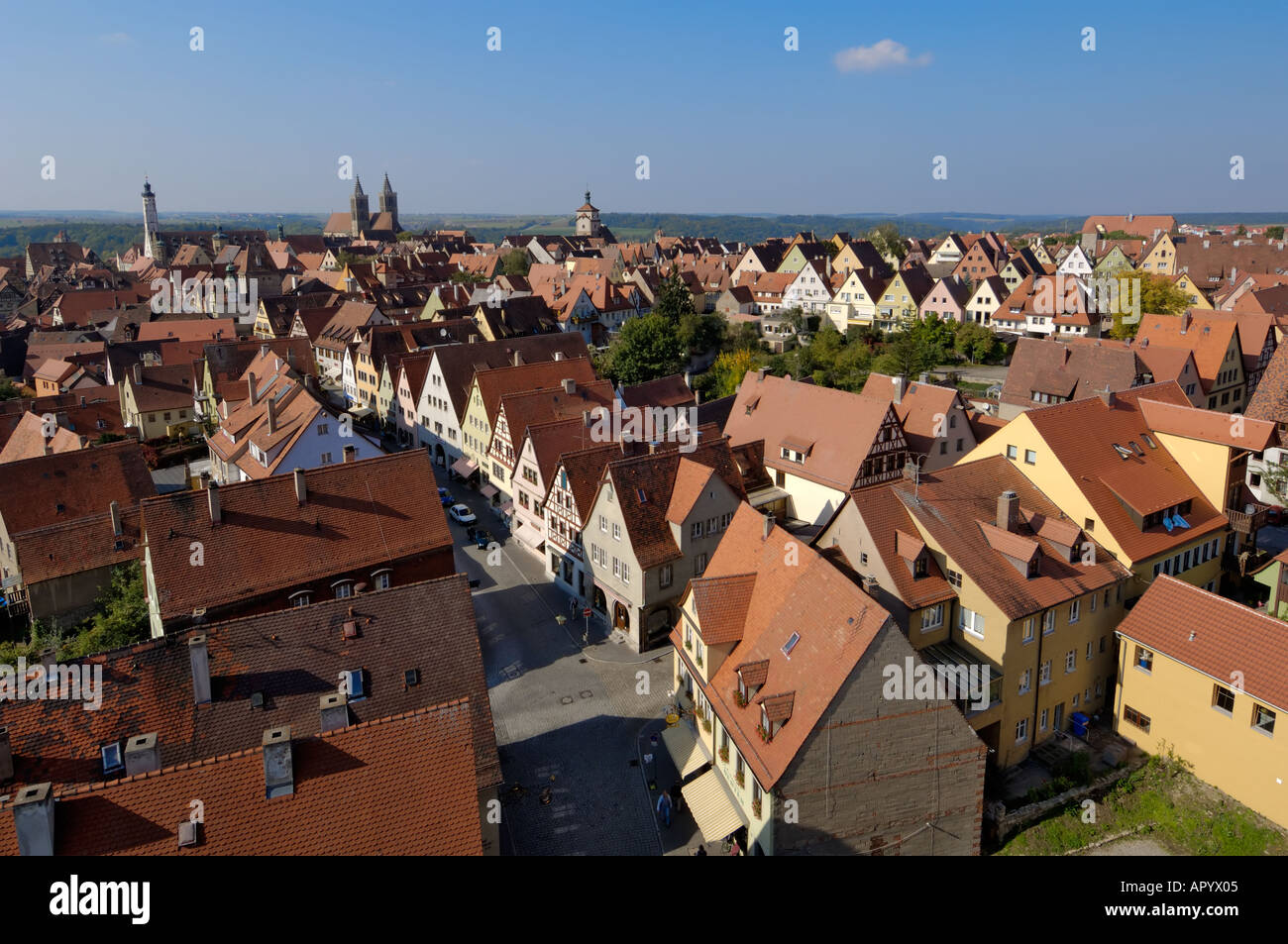 View of Rothenburg ob der Tauber from the Rodertor (Roder Gate ...