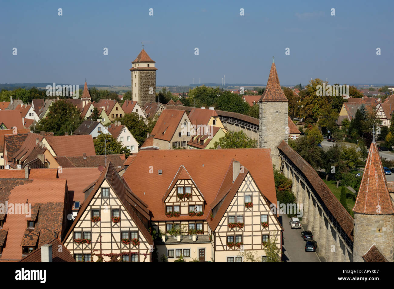 View of Rothenburg ob der Tauber from the Rodertor (Roder Gate ...