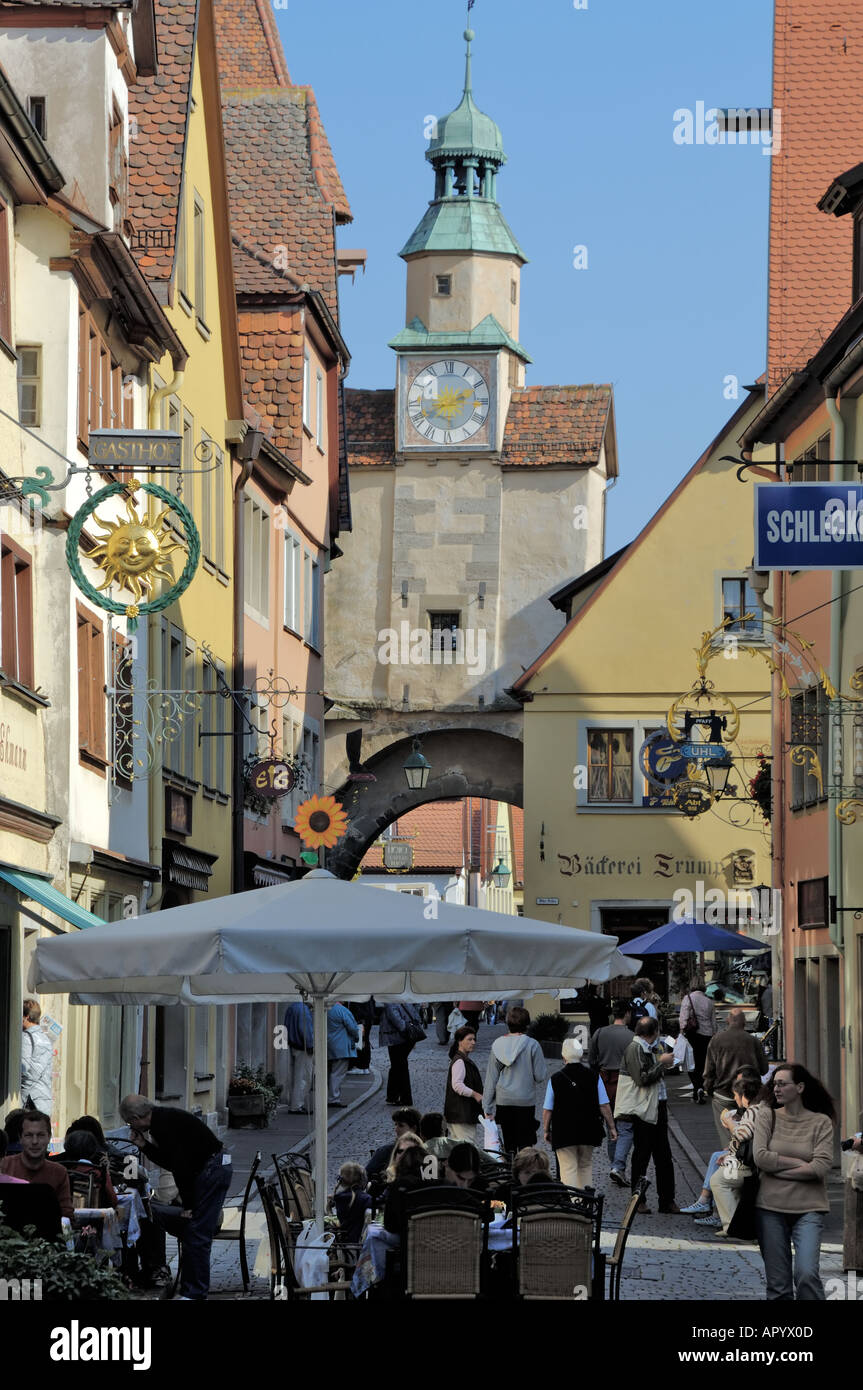 Hafeng looking towards the Roderbogen (Roder Arch), Rothenburg ob der ...