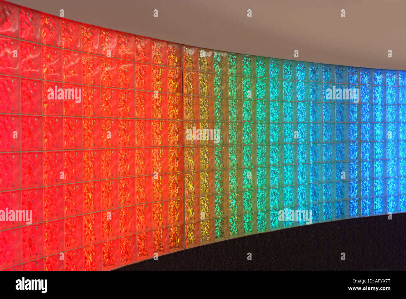 Glass block rainbow of color Stock Photo - Alamy