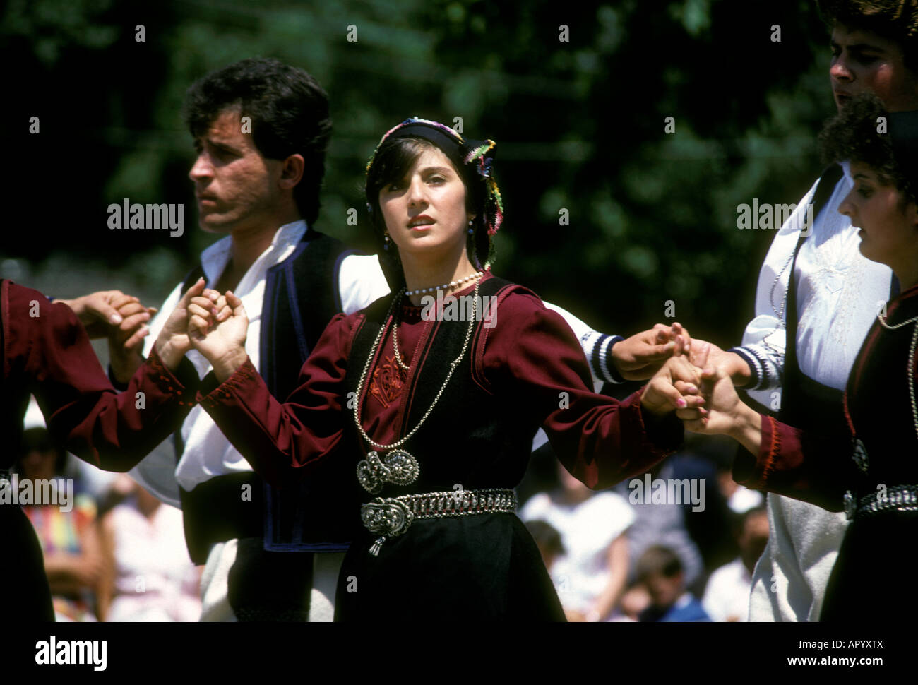 Greek men, Greek women, dancers, dancing, Festival of Paraskevi, Agia ...