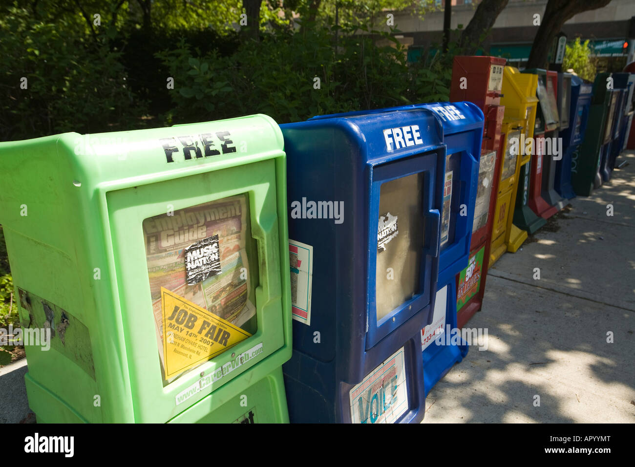Chicago newspaper boxes hi-res stock photography and images - Alamy