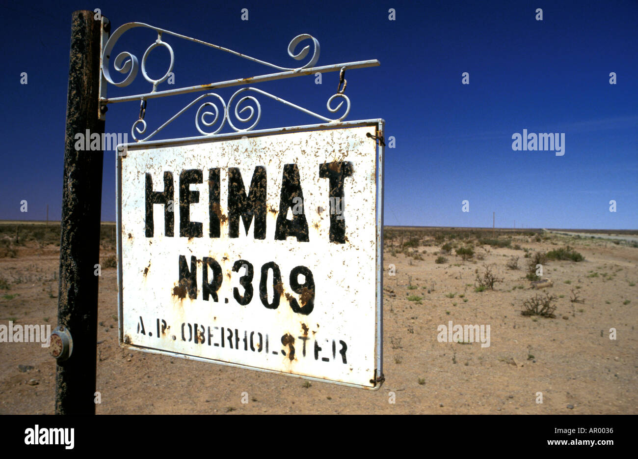 German Farm sign "Heimat" near Karasburg Namibia Stock Photo - Alamy