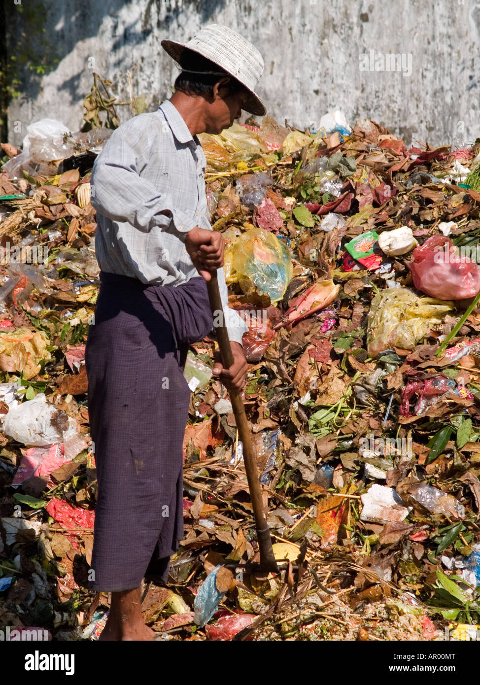trash collector in Yangon in Burma Stock Photo - Alamy