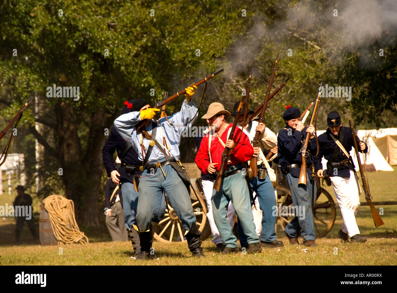 Civil war battle reenactment of Townsends in Mt. Dora Florida Stock ...